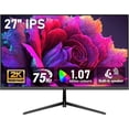 27 inch IPS QHD (2560x1440) Computer 75Hz Gaming PC Screen, 1ms ...