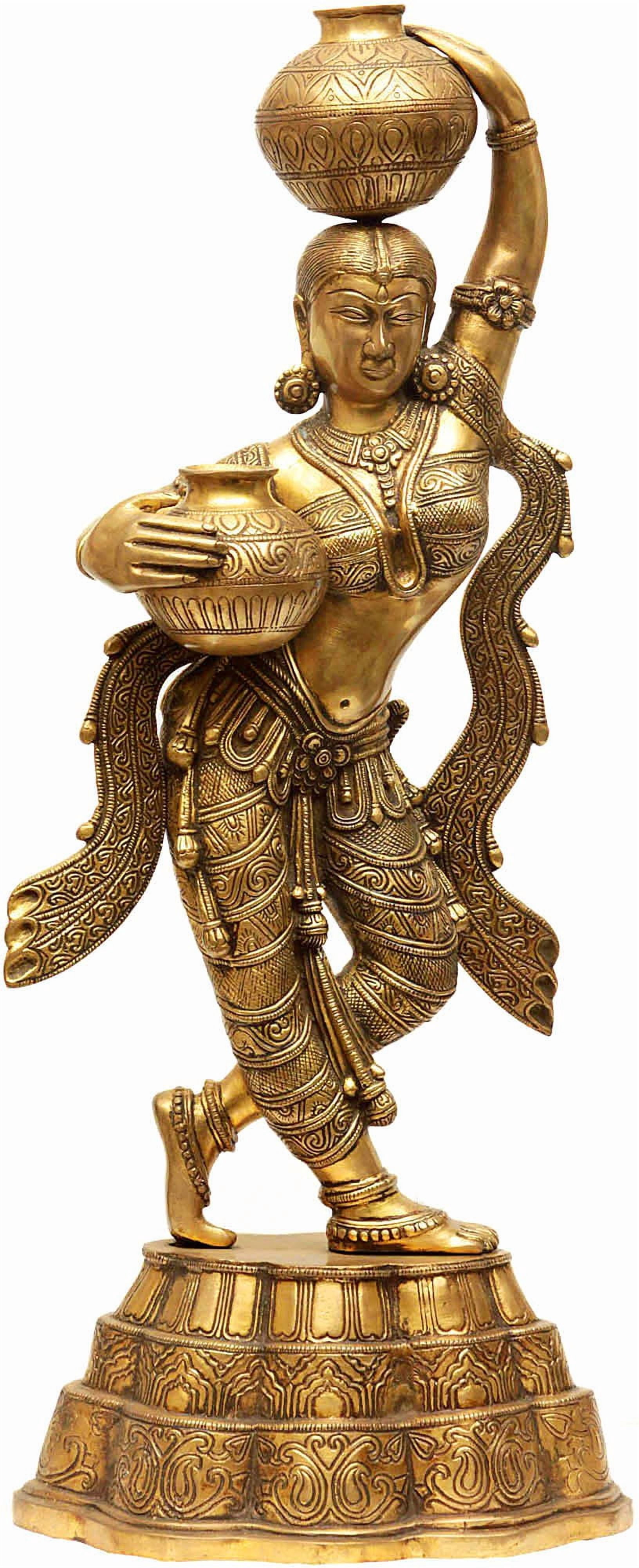 27 inch Krishna's Gopi Finely Crafted Brass Statue Divine Feminine ...