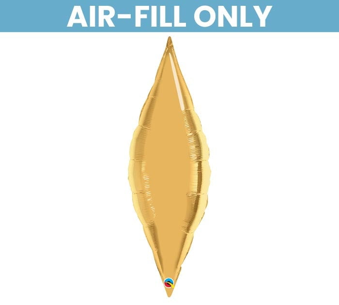27 inch Taper - Metallic Gold Qualatex Foil Mylar Balloon - Party ...