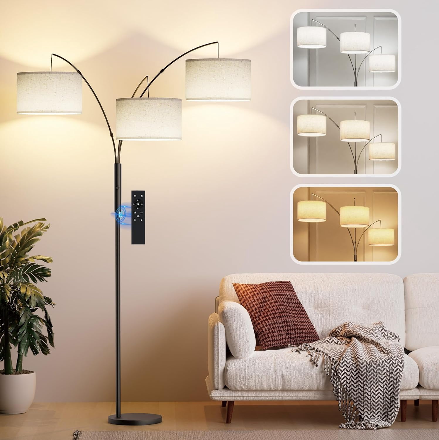 27-inch living room floor lamp - super bright adjustable tree-shaped ...