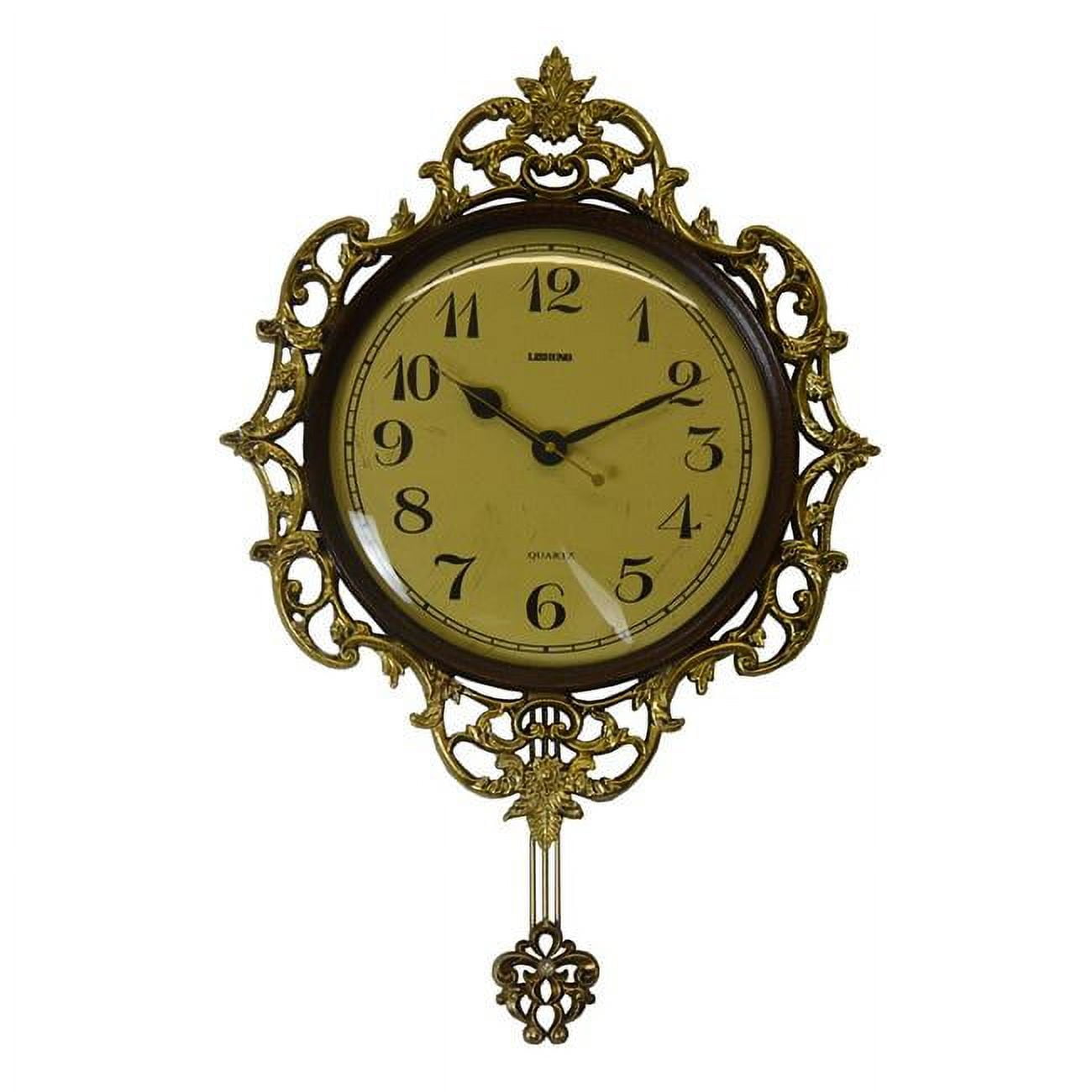 Boletin 27 x 18 in Brown and Gold Wall Clock, Ornate Baroque Design ...
