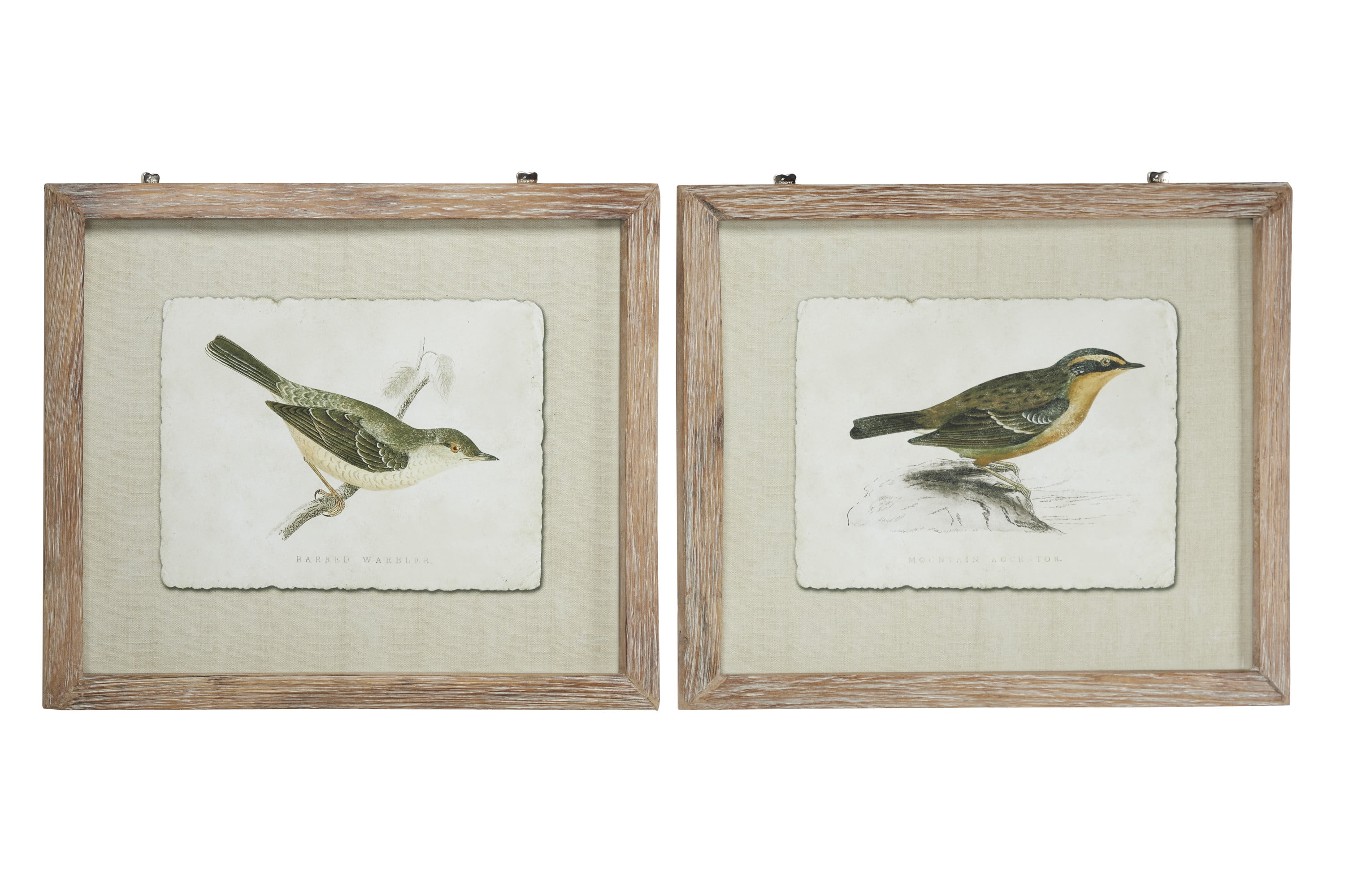 27" x 22" Bird Framed Wall Art with Brown Frame, by DecMode (2 Count ...