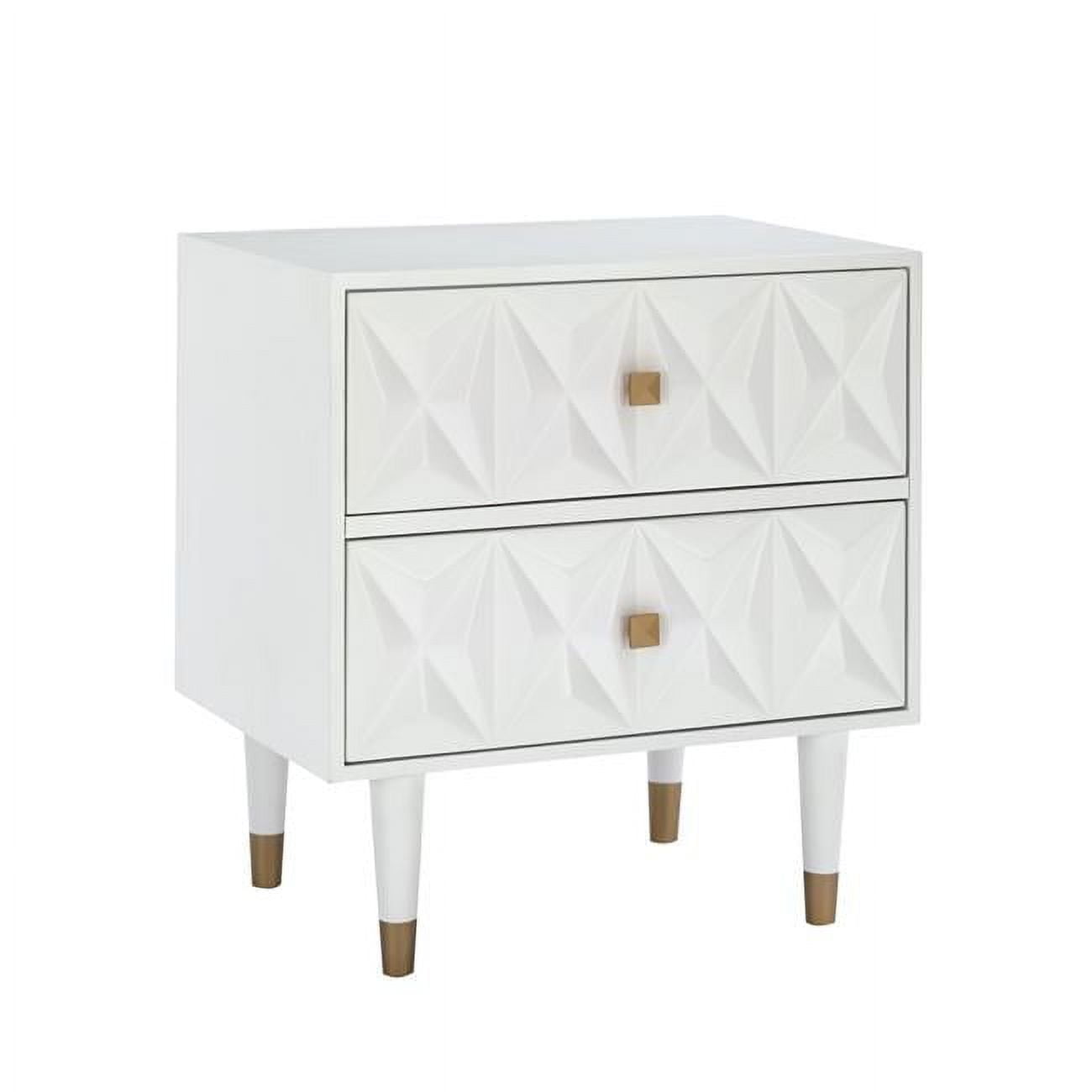 27 x 25 x 18 in. Geo 2-Drawer Texture Nightstand, White - Walmart.com