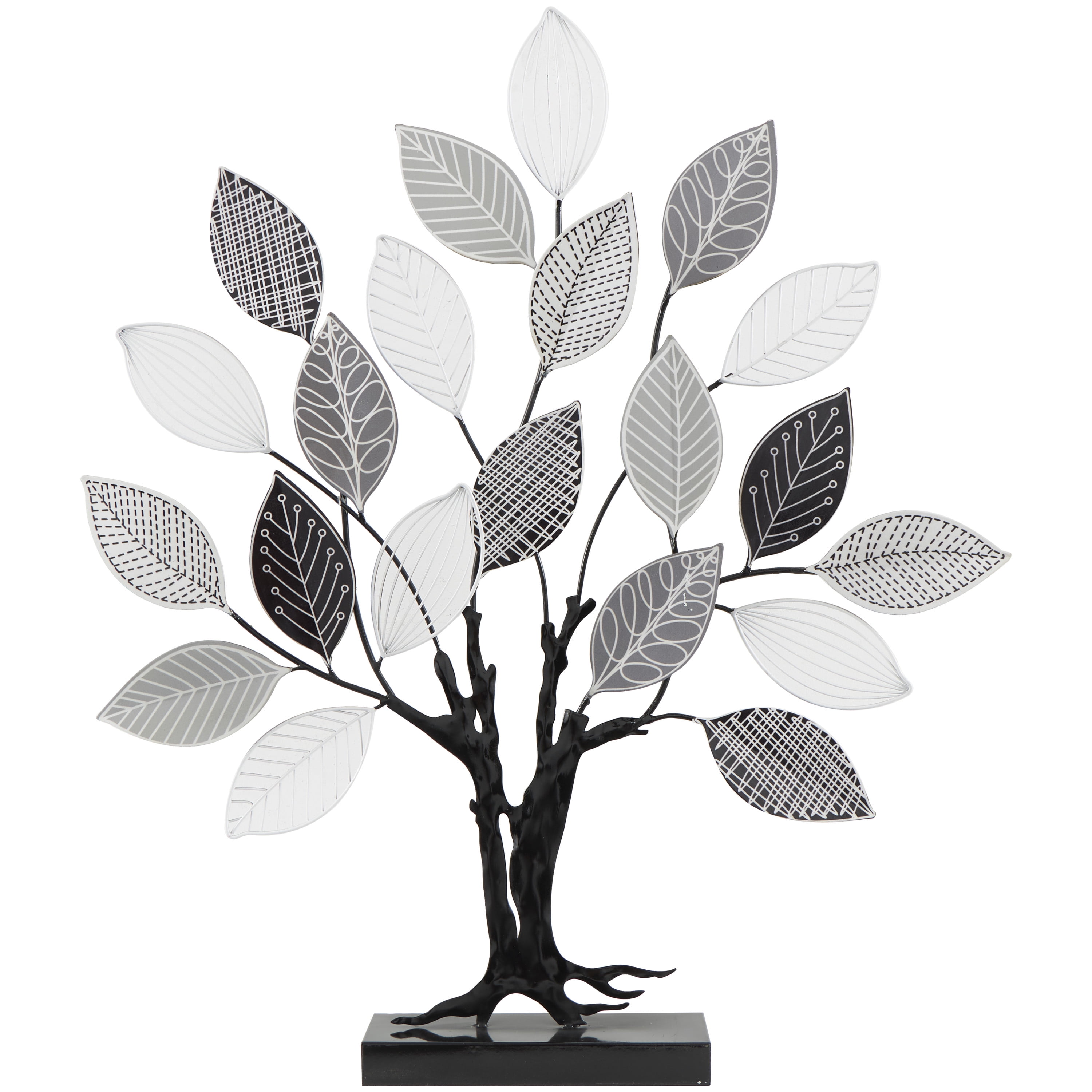 Free Shipping! DecMode 27x31 Black Metal Tree Sculpture Modern Abstract ...
