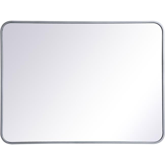 27 x 36 in. Evermore Soft Corner Rectangular Metal Mirror, Silver ...