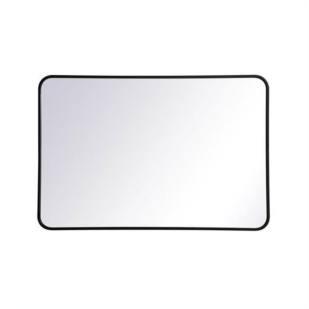 27 x 40 in. Soft Corner Metal Rectangular Mirror, Black - Walmart.com