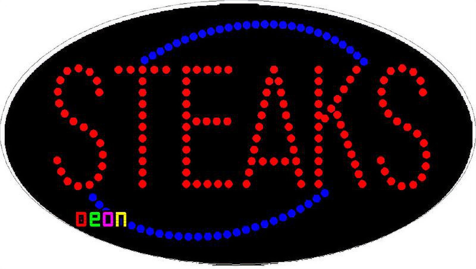 27"x15" Neon By Deon Steaks LED Sign w/Flashing Controller - Walmart.com