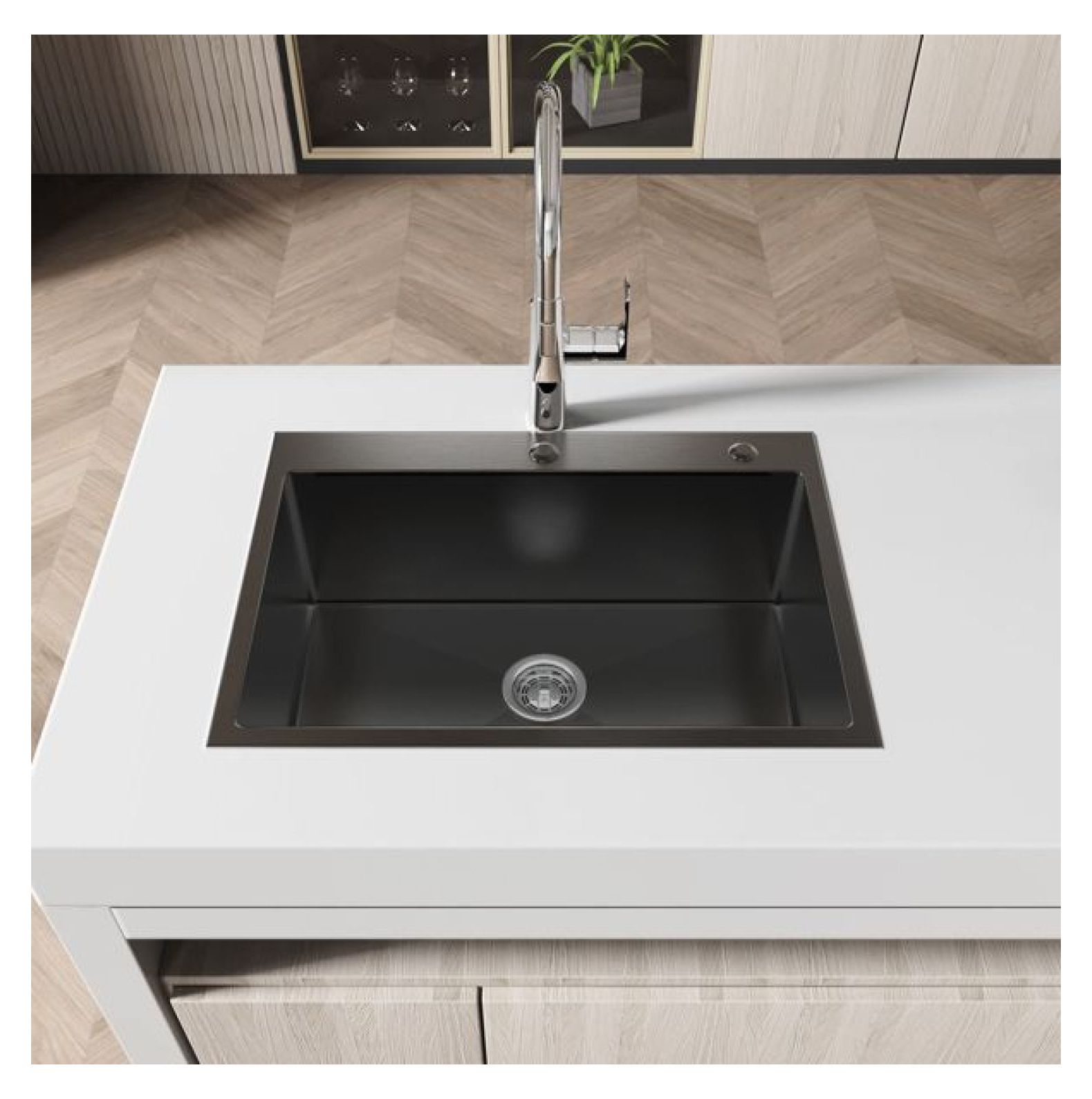 27"x19" Undermount Kitchen Sink Stainless Steel Under Counter Deep ...