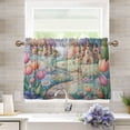 27"x24" Tier Curtains 2 Panels Dreamy Tulip Fairyland Landscape Semi ...