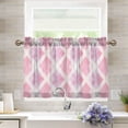 27"x24" Tier Curtains 2 Panels Pink Purple Argyle Plaid Semi Sheer ...