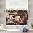 27"x36" Tier Curtains 2 Panels Abstract Dragon Painting Semi Sheer ...