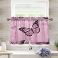 27"x36" Tier Curtains 2 Panels Pink Sequin Butterfly Semi Sheer Kitchen ...