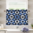 27"x36" Tier Curtains 2 Panels Tricolor Symmetrical Plaid Semi Sheer ...