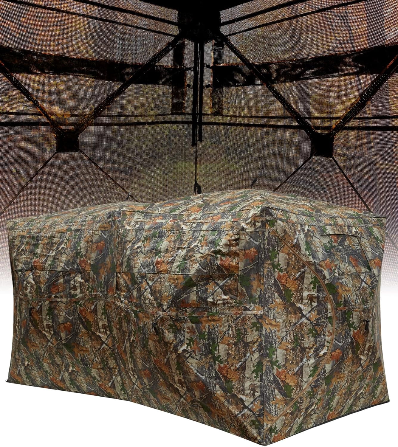 270 Degree See Through Hunting Blind - Camouflage Ground Shelter with ...