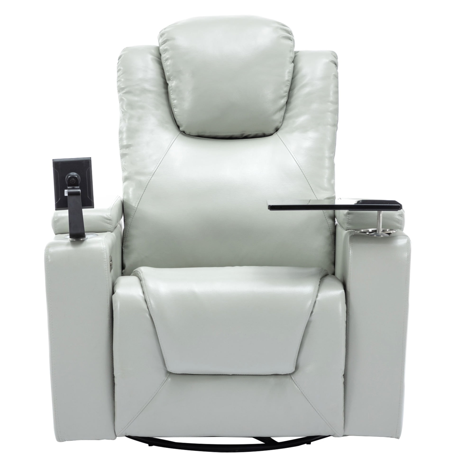 270 Degree Swivel Recline Chair with Cup Holder and USB Port, Glider ...