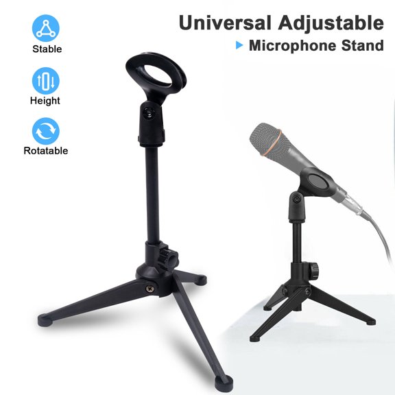 2 Pack Microphone Boom Arm Stand Tripod Phone Holder Mic Clip ...