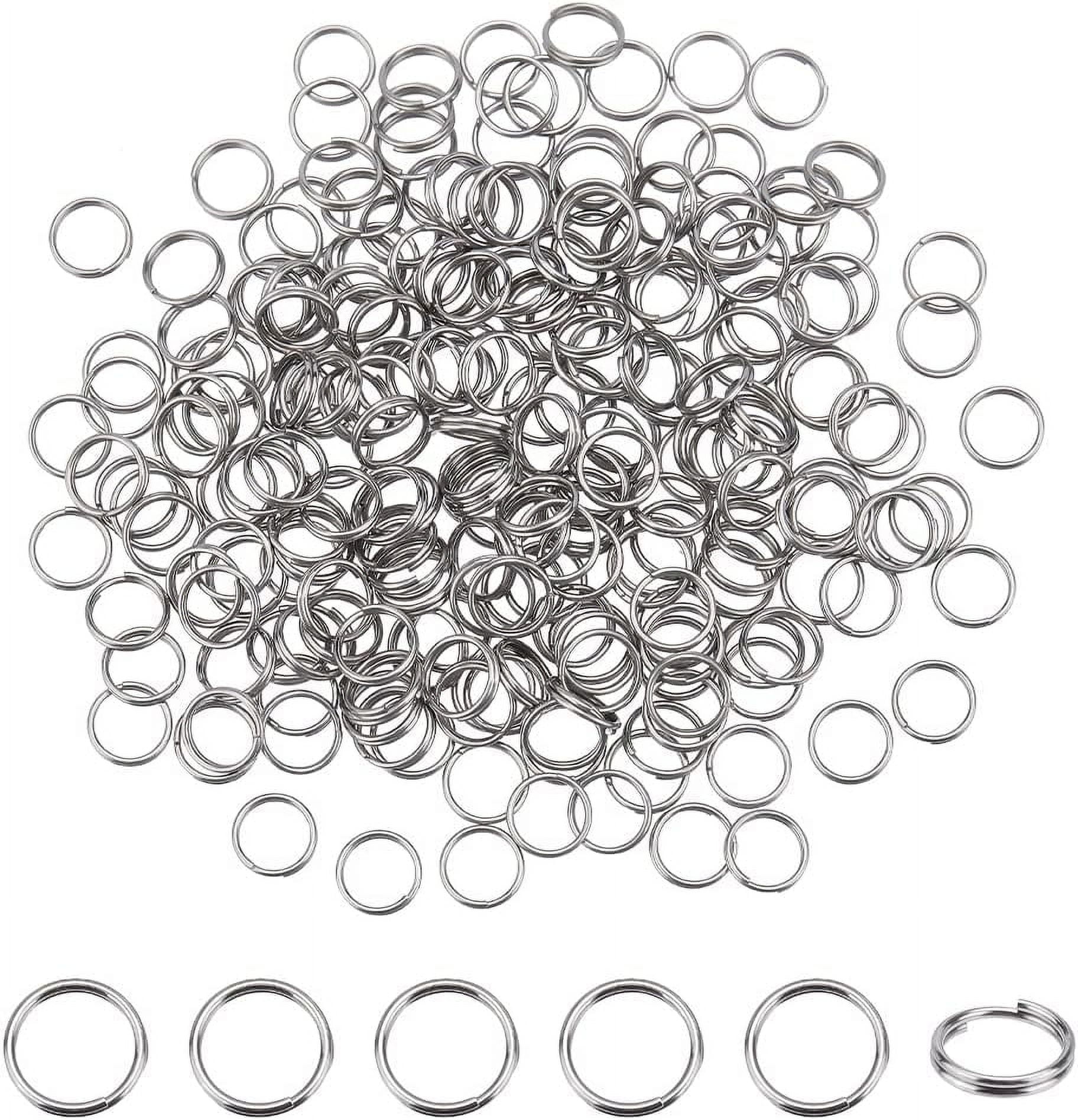 270 Pcs DIY 304 Stainless Steel Split Rings 7mm Double Loop Jump Ring ...