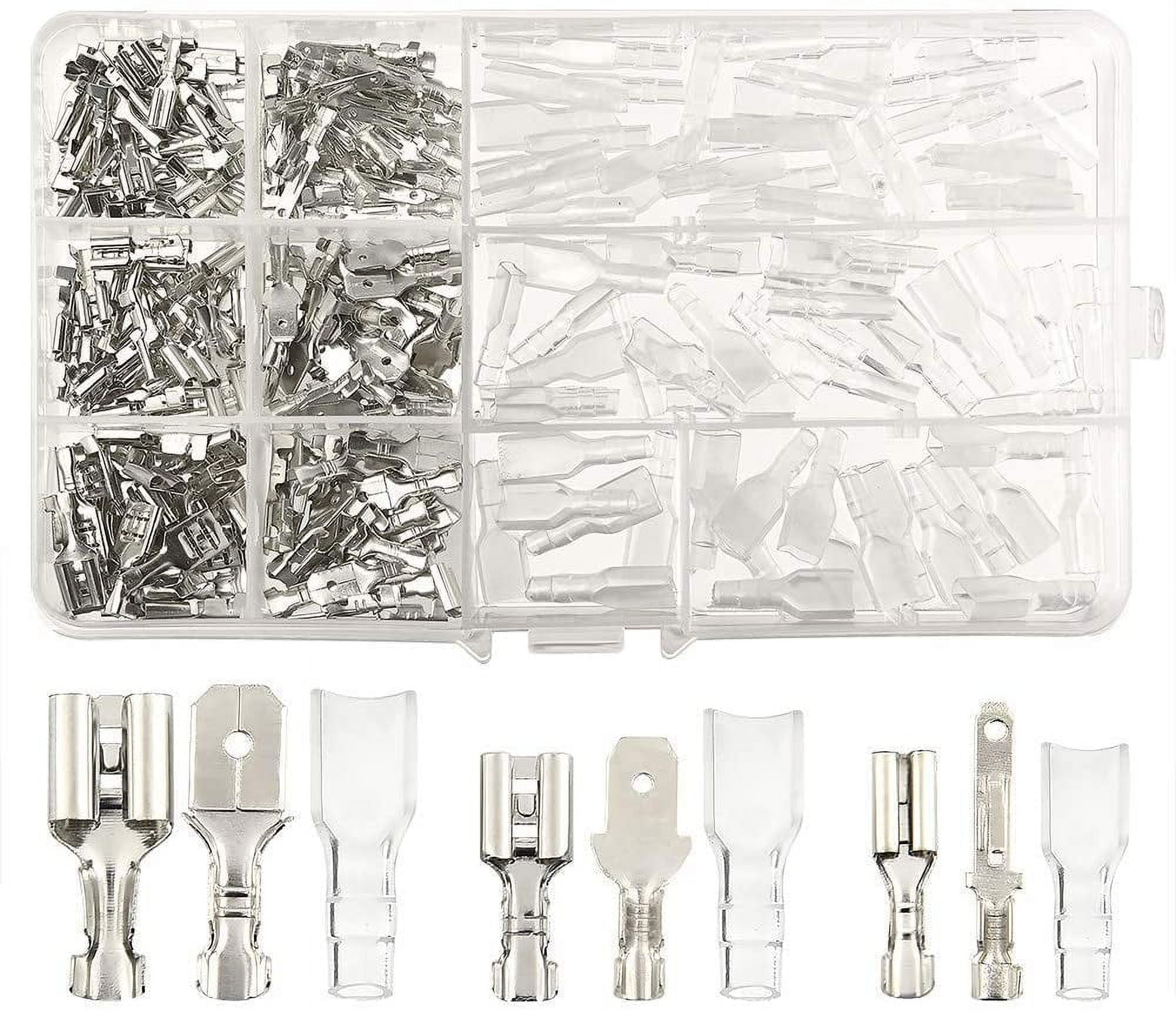 270 Pcs Electrical Lug, Wire Connector T-Connector, Male Female Spade ...