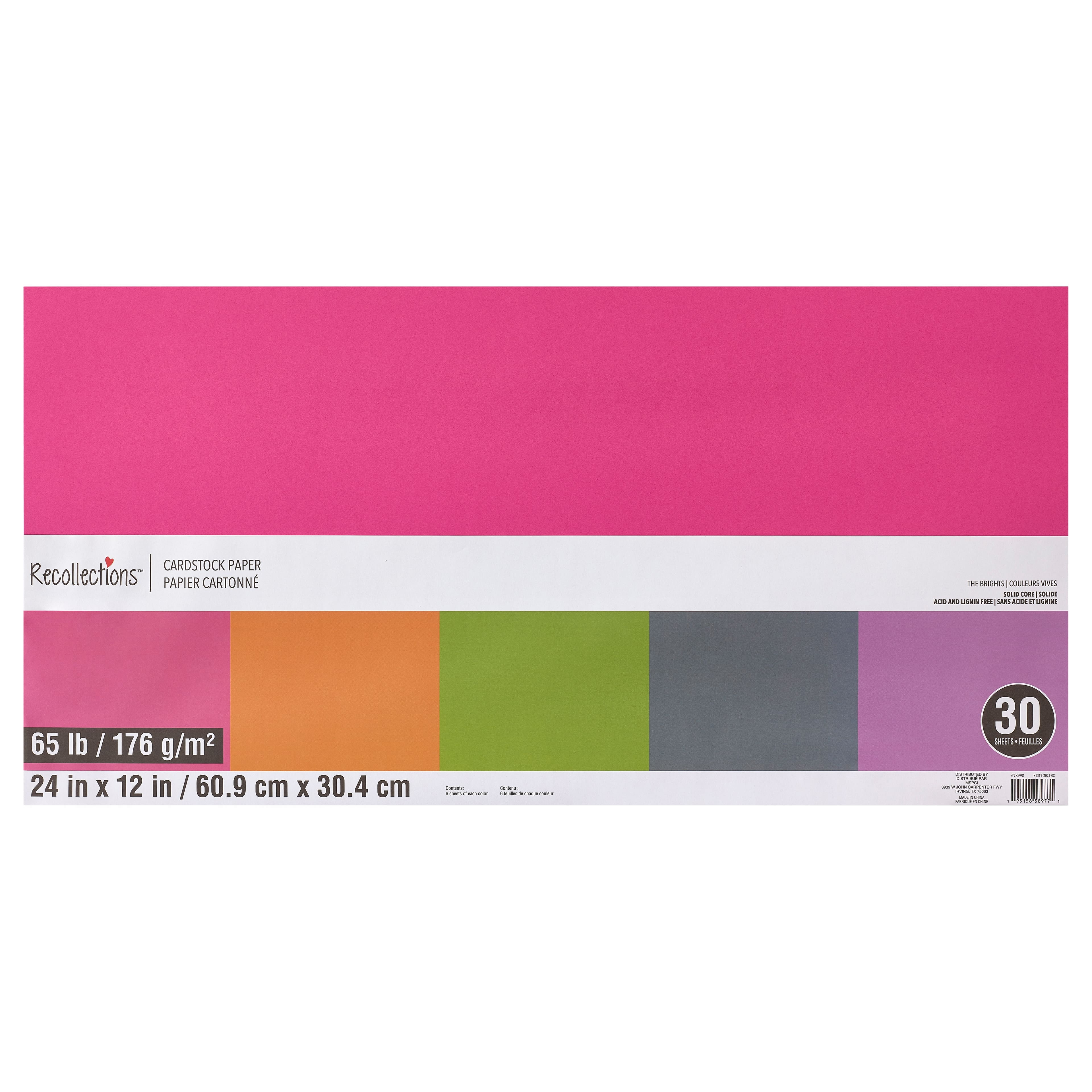 270 Sheets Bright 12" x 24" Cardstock Paper by Recollections - Acid and ...