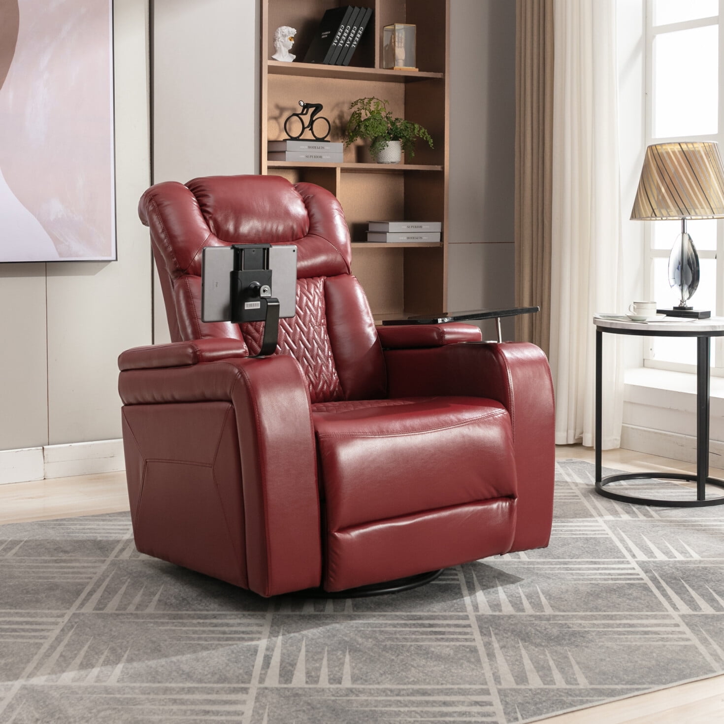 270° Swivel PU Leather Power Recliner Chair,Individual Seat Home ...