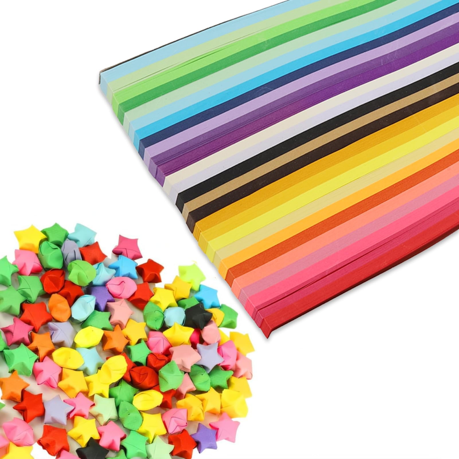 2700 Sheet Origami Stars Papers Strips 27 Colors Colorful Star Paper ...