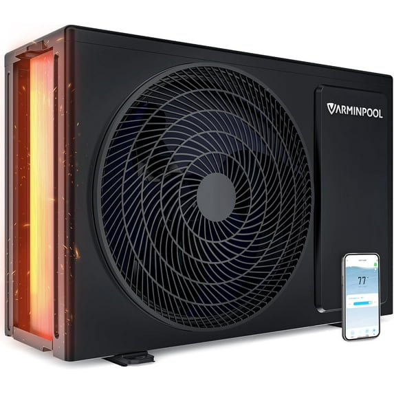 27000BTU Pool Heat Pump, WiFi Remote Control and Schedule, Electric ...