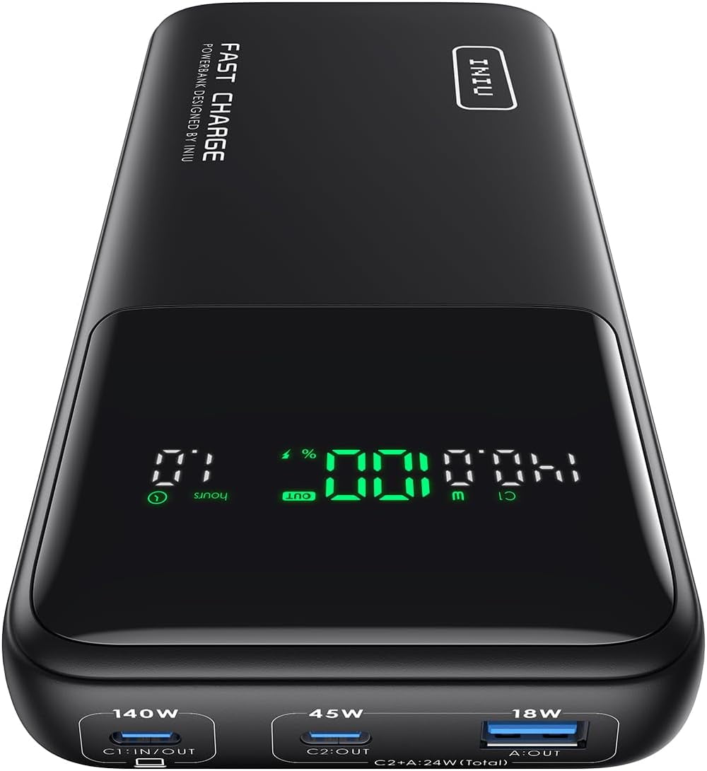 27000mAh Power Bank, High Capacity 140W Laptop Portable Charger, USB C ...