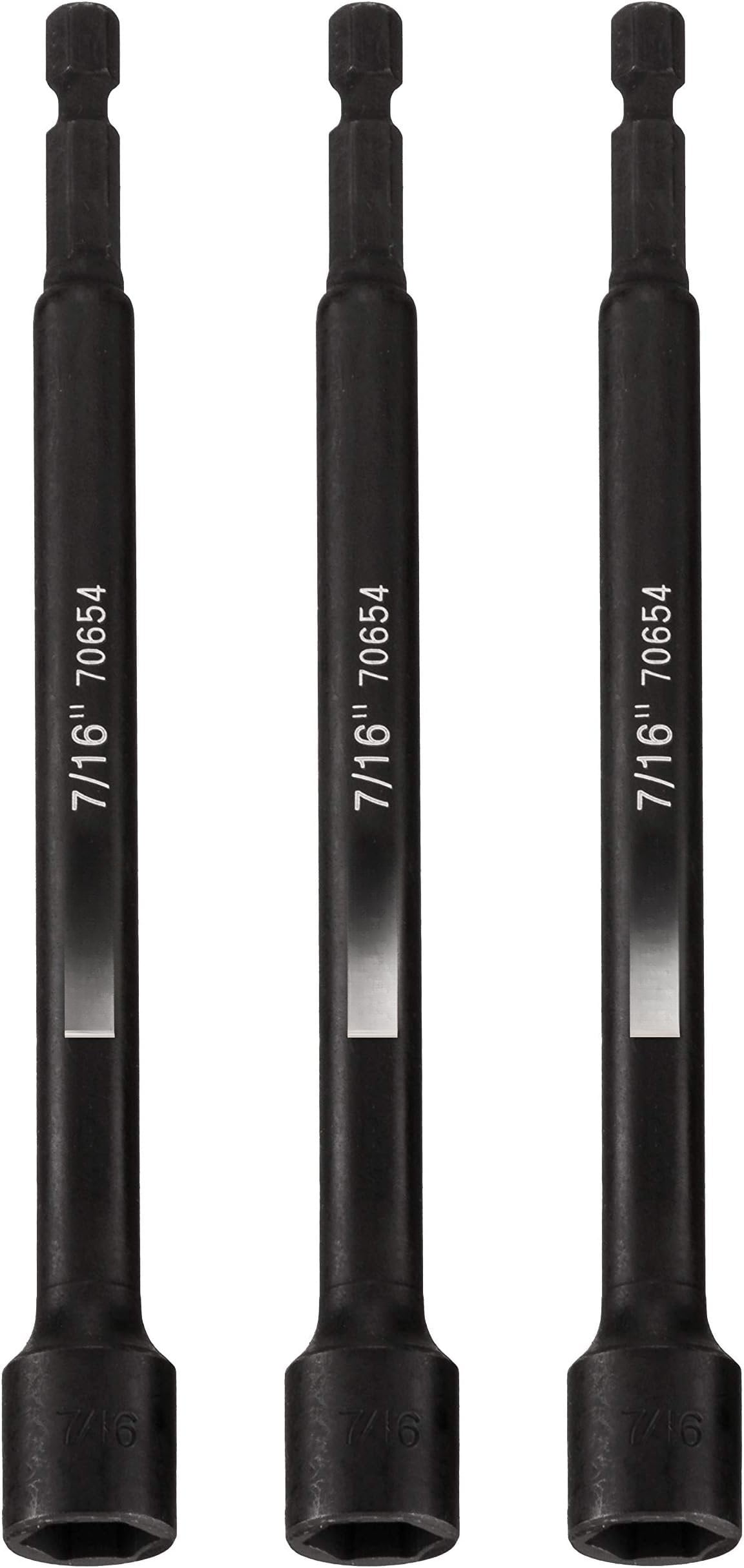 27010-3- 7/16-Inch Impact Nut Driver Bit Set - 6-Inch Length - Impact ...