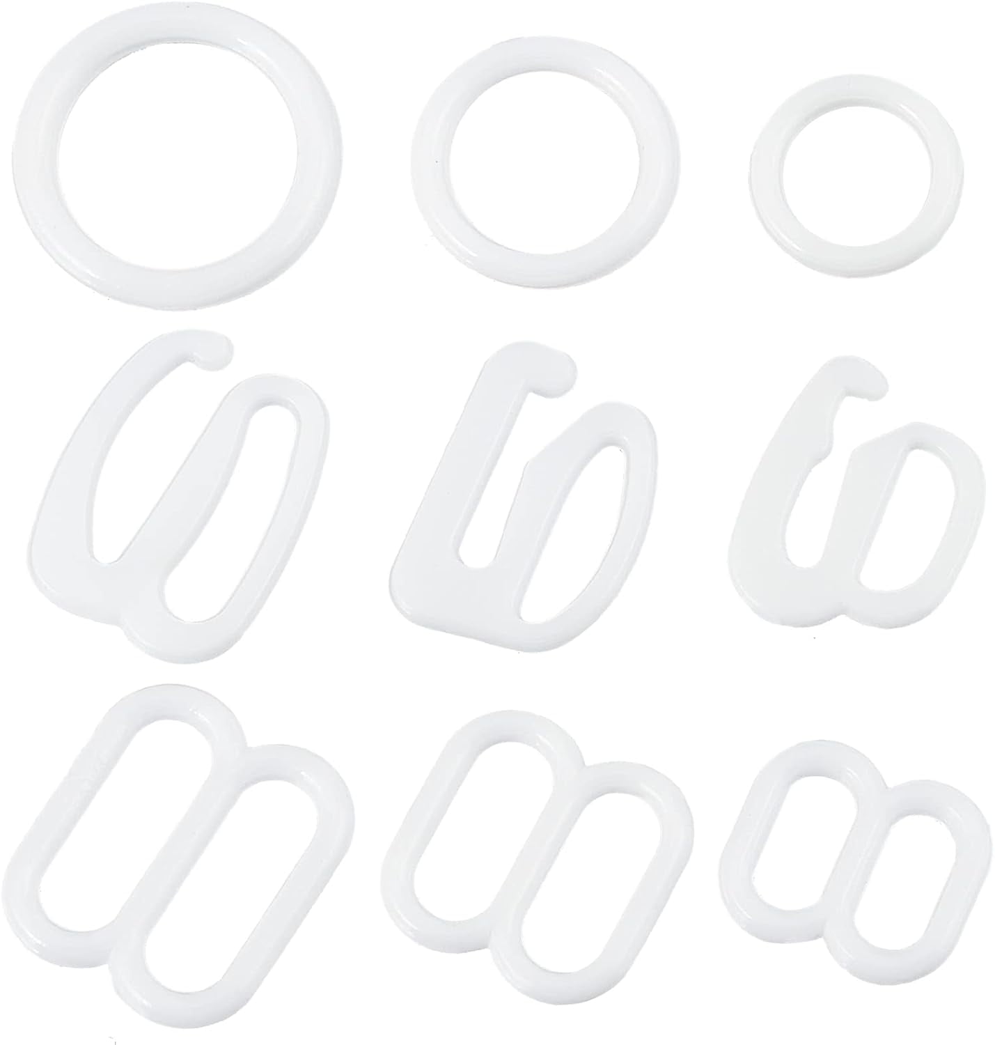 270PCS White Bra Strap Hooks Plastic Underwear Adjustment Buckle Bra ...