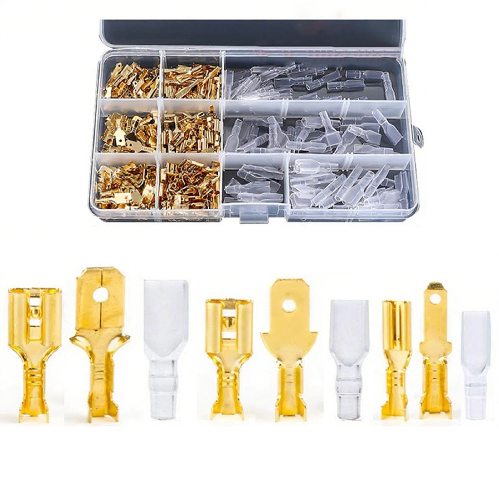 270Pcs Crimp Terminal Connectors Gold Electrical Wire Connector Set ...