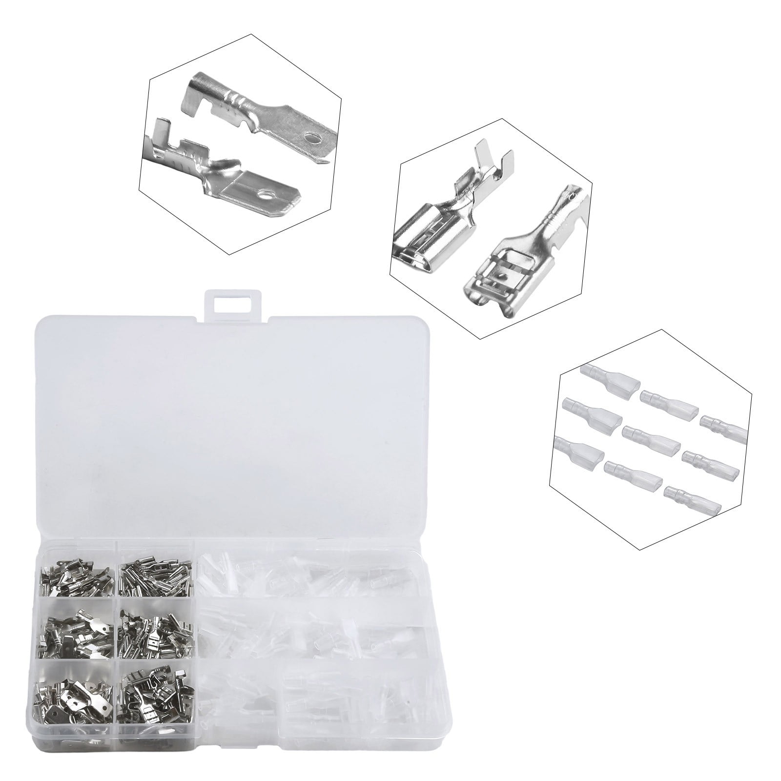 270pcs Female & Male Spade Crimp Terminal Connectors Set 2.8/4.8/6.3mm ...