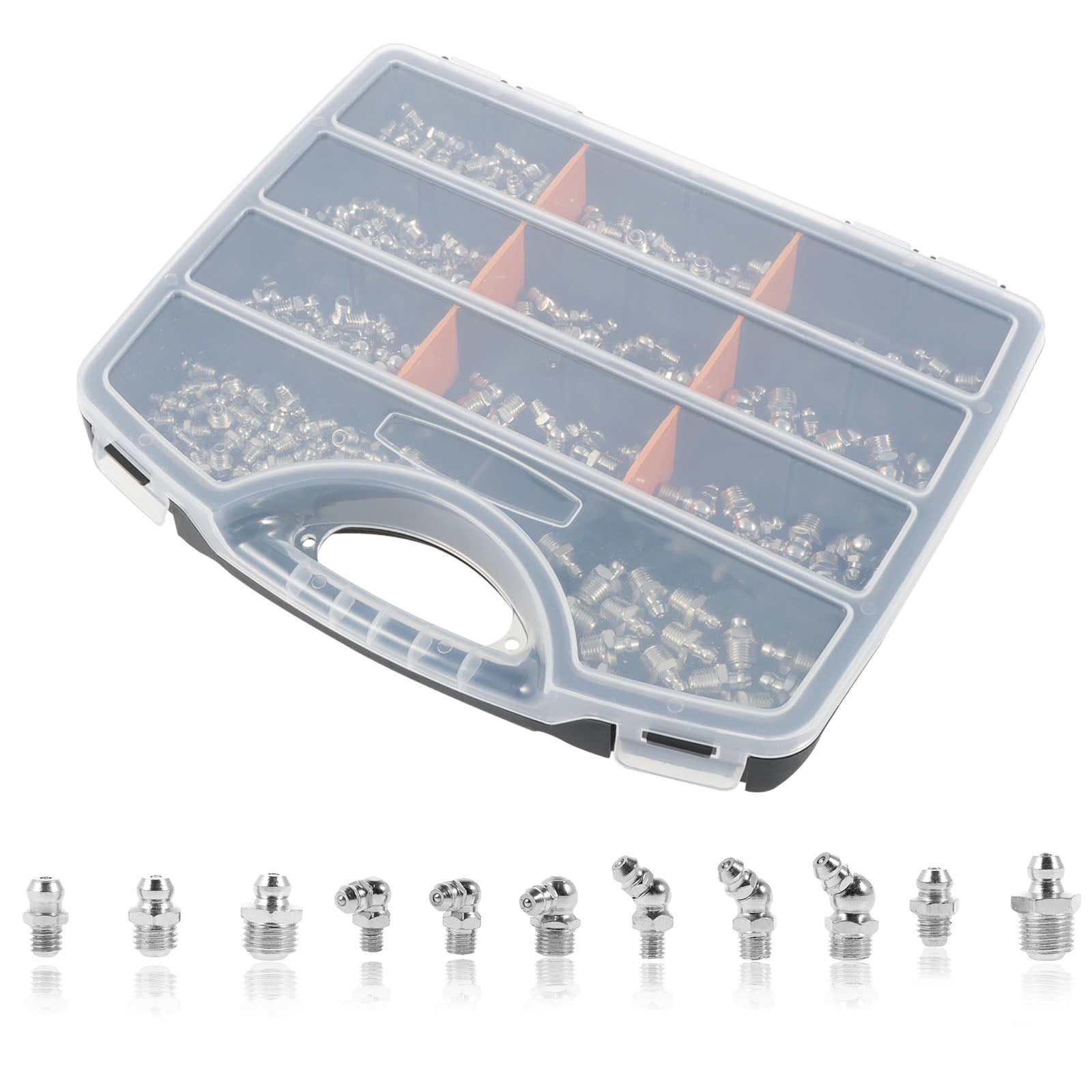 270Pcs Grease Fitting Kit 11 Type Galvanized Metal Imperial and Metric ...