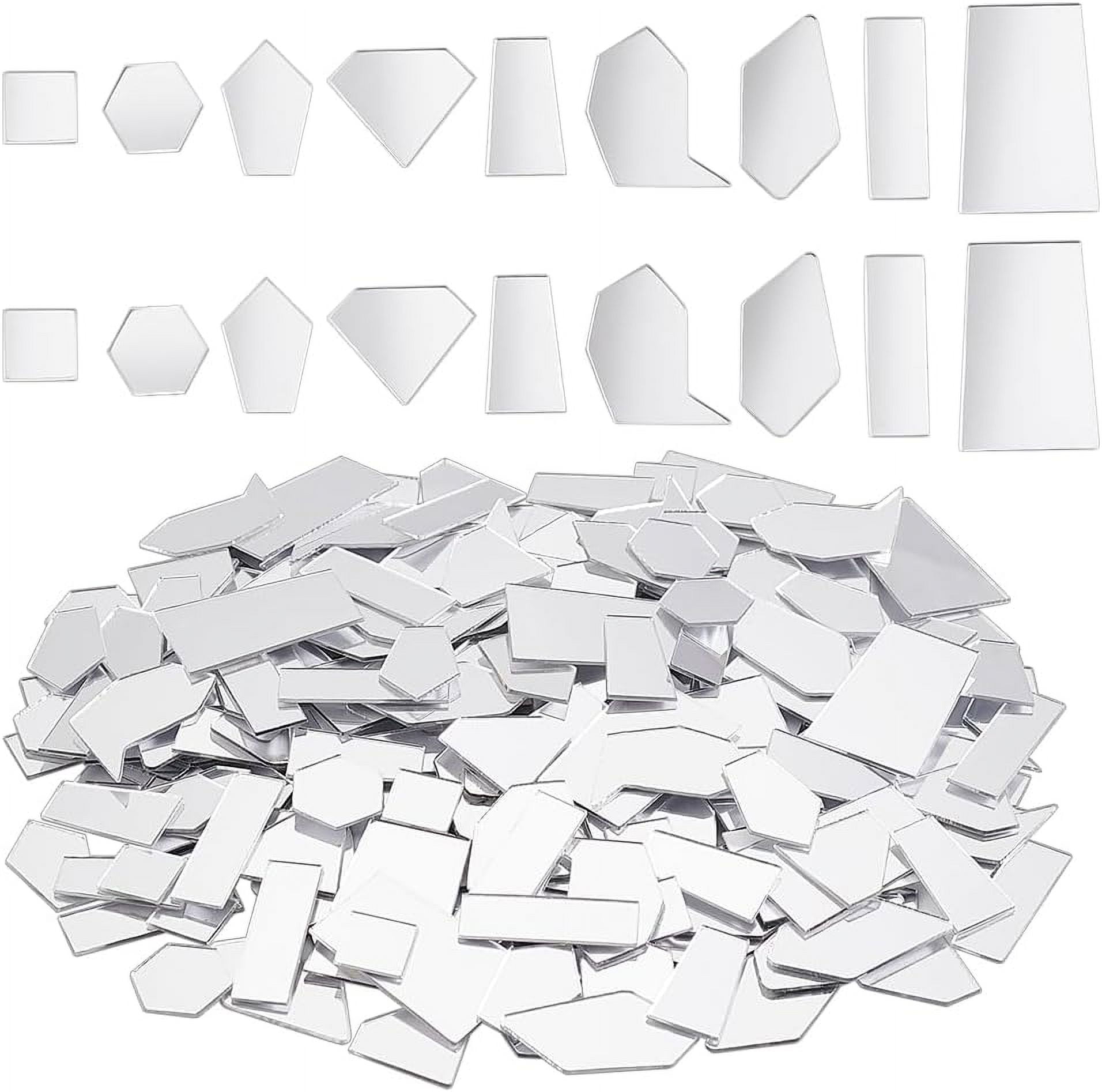 270pcs 9 Styles Mirror Mosaic Tiles Acrylic Mini Mirror for Craft ...