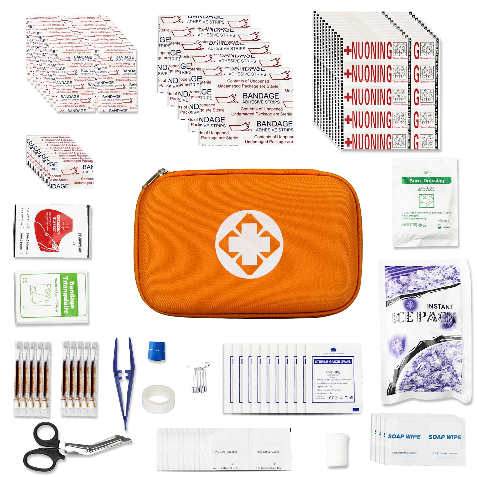 270pcs Orange Mini First Aid Kit Camping Supplies Emergency Essential ...