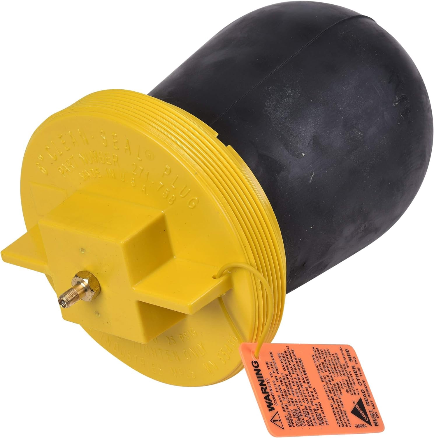 271758 Pneumatic Test Plug, 6 in, Black and Yellow - Walmart.com