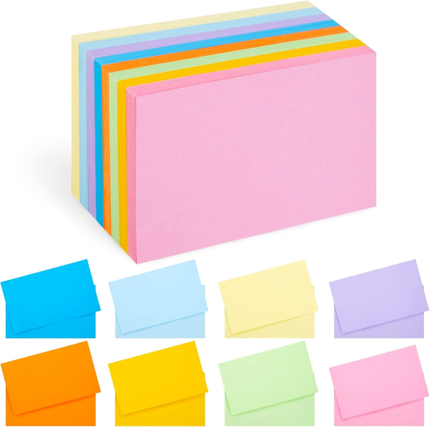 272 Pieces Colored Index Cards, Blank Index Note Cards Bulk Neon Color ...