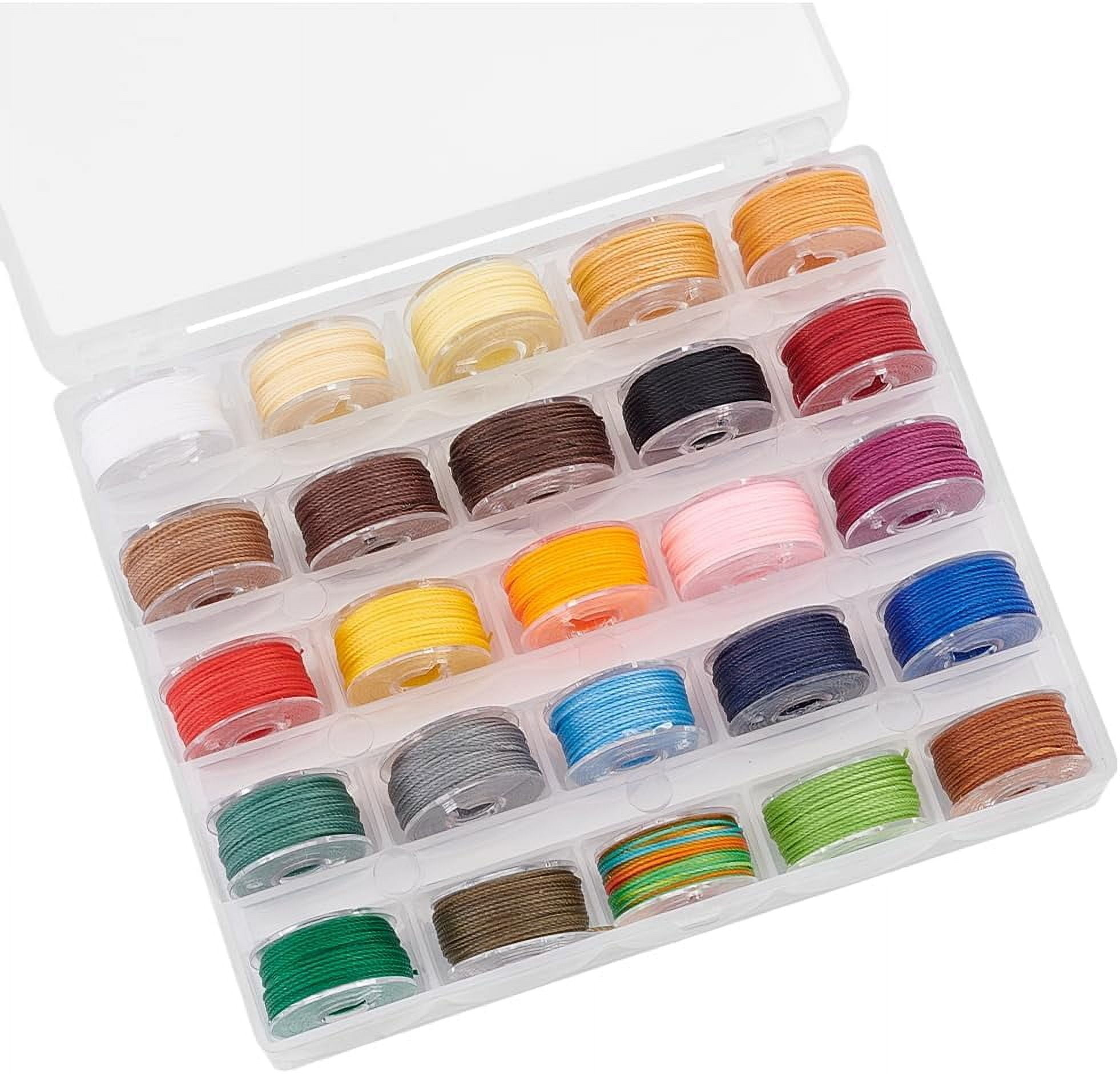 273 Yards(250m) 25 Colors Bonded Round Waxed Threads 0.5mm 3-Ply Thread ...