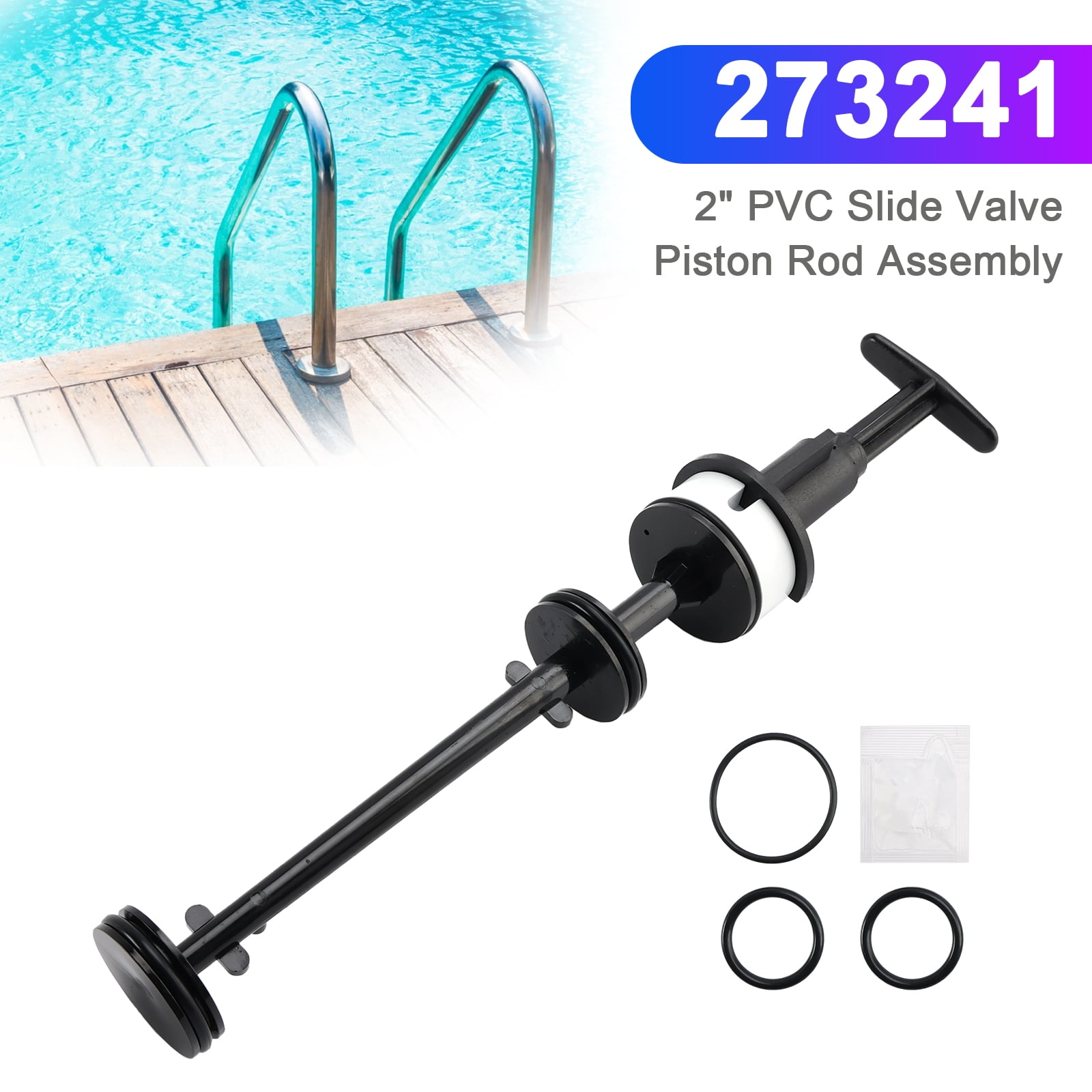 273241 2" PVC Slide Valve Piston Rod Assembly for Pentair Pool and Spa ...