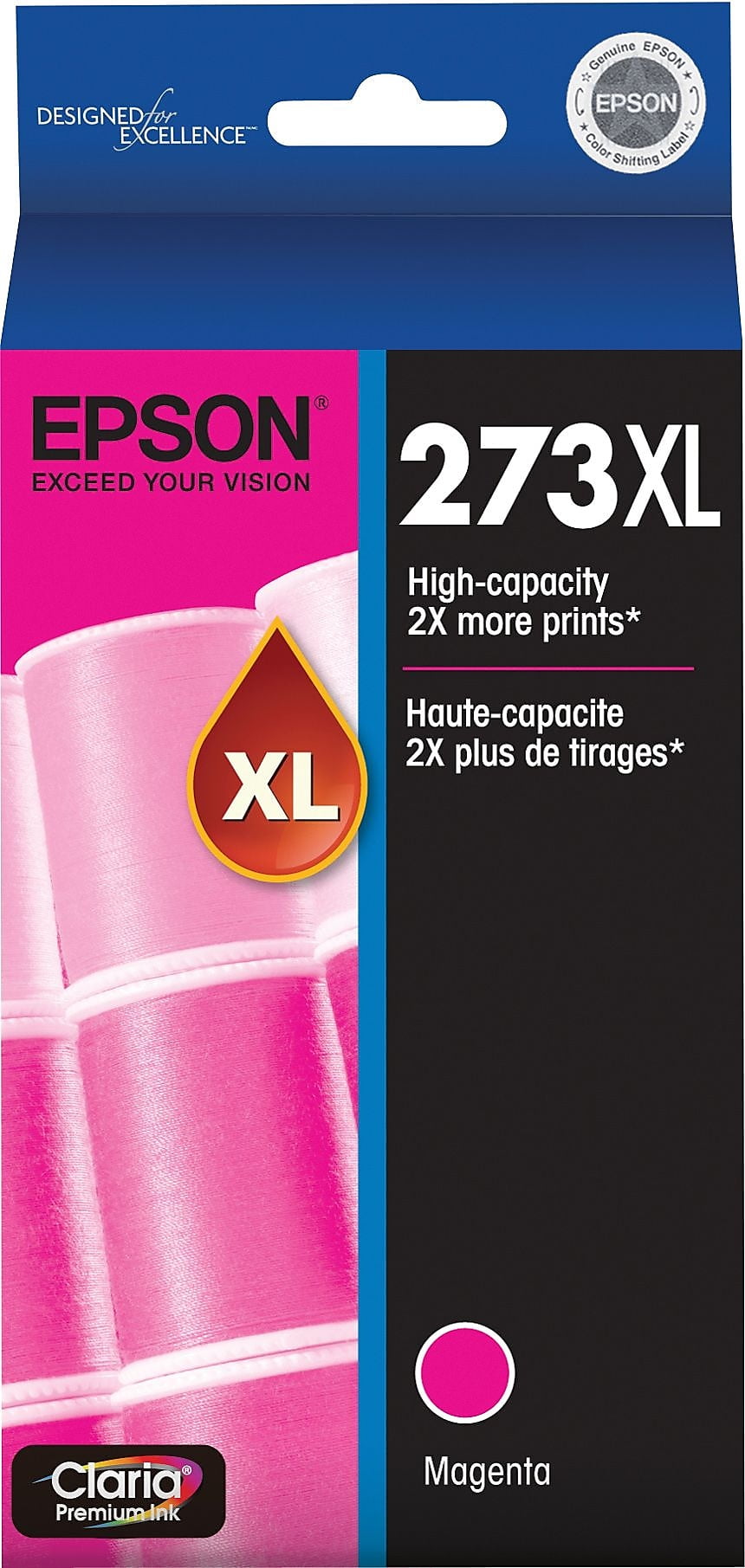273XL, Magenta Ink Cartridge, High Capacity (T273XL320) - Walmart ...