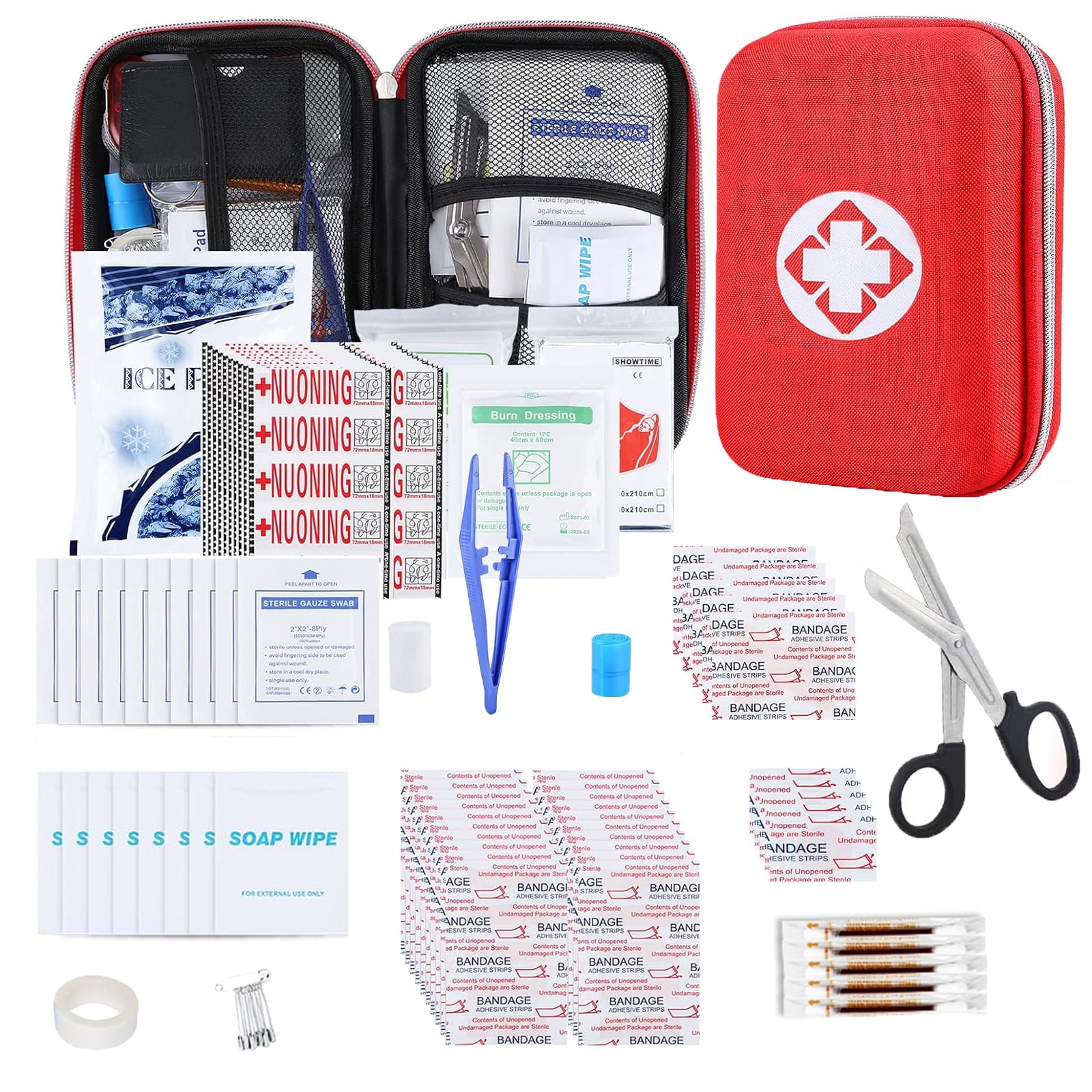 274 Pcs Car First Aid Kit Home Essentials Emergency Kit with Bandages ...