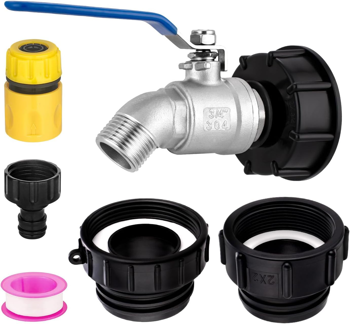 275-330 Gallon IBC Tote Hose Adapter - 3-Size IBC Tote Adapter Kit 2.44 ...