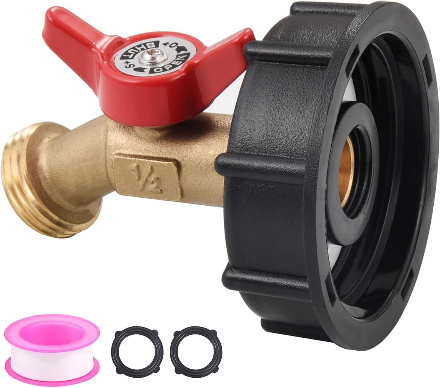 275-330 Gallon IBC Tote Hose Adapter Valve,2"S60 x 6 Coarse Thread ...