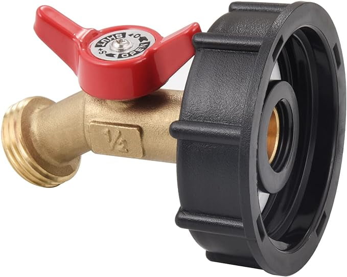 275-330 Gallon IBC Tote Tank Adapter, S60 x 6 Coarse Thread + Garden ...