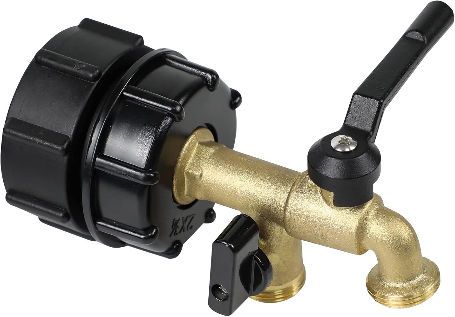 275-330 Gallon IBC Tote Water Tank Adapter, 2 in 1 Double Faucets 2.36 ...