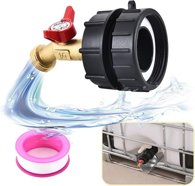 275-330 Gallon IBC Tote Water Tank Adapter(2.4" Fine Thread)，IBC Tote ...