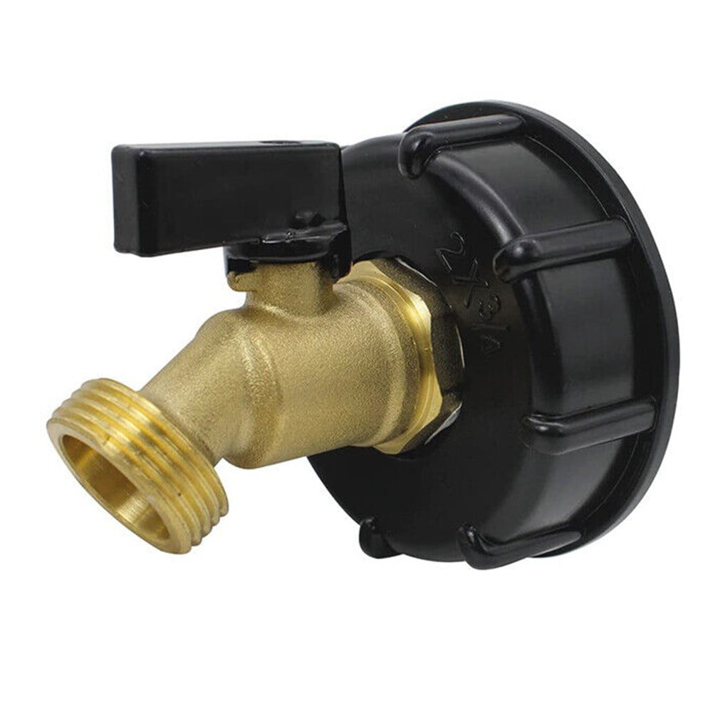 275-330 Gallon IBC Tote Water Tank Adapter 2\" Brass Hose Faucet Valve ...