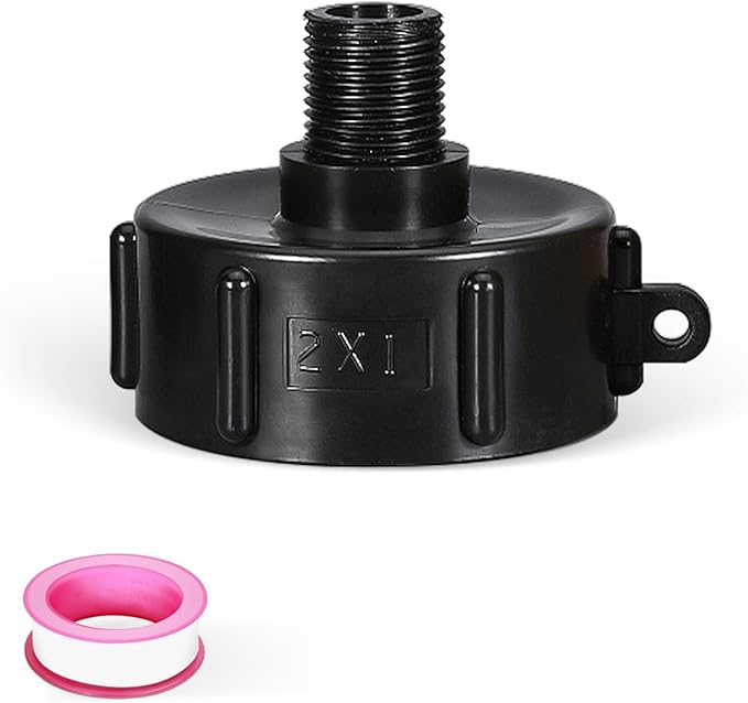 275 330 IBC Tote Adapter, IBC Tote Fitting 2" Coarse Thread X 1" Male ...