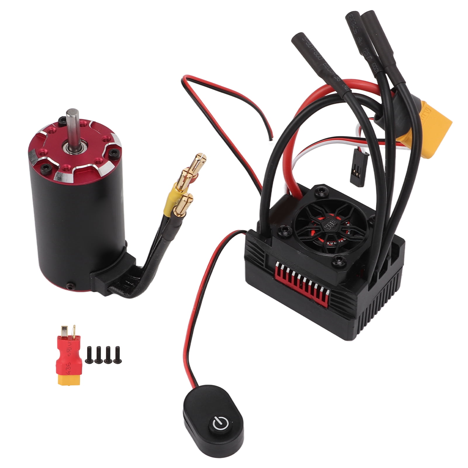 2750KV 4-Pole Supersonic Brushless Sensor Motor with 80A ESC for 1/10 ...