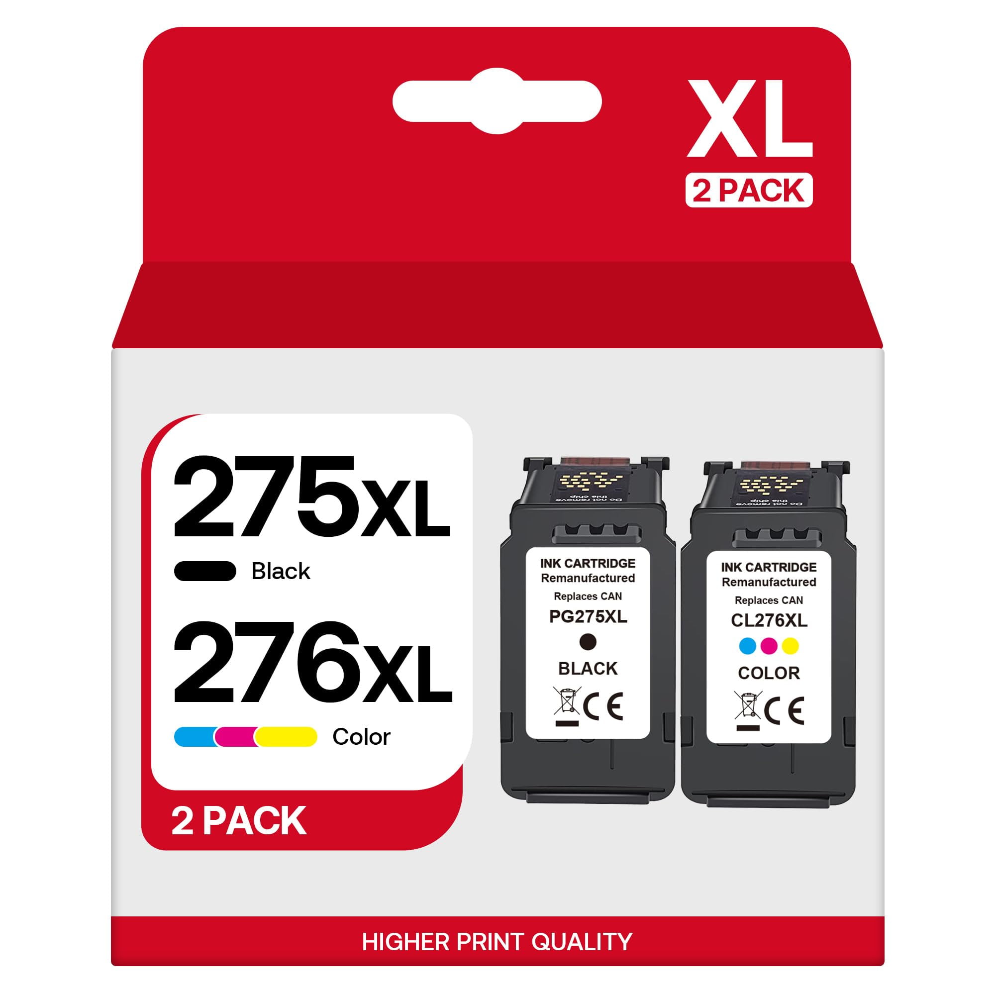 275XL 276XL Ink Cartridge Combo Pack Compatible for Canon PG-275 CL-276 275 276 XL Multi Value ...