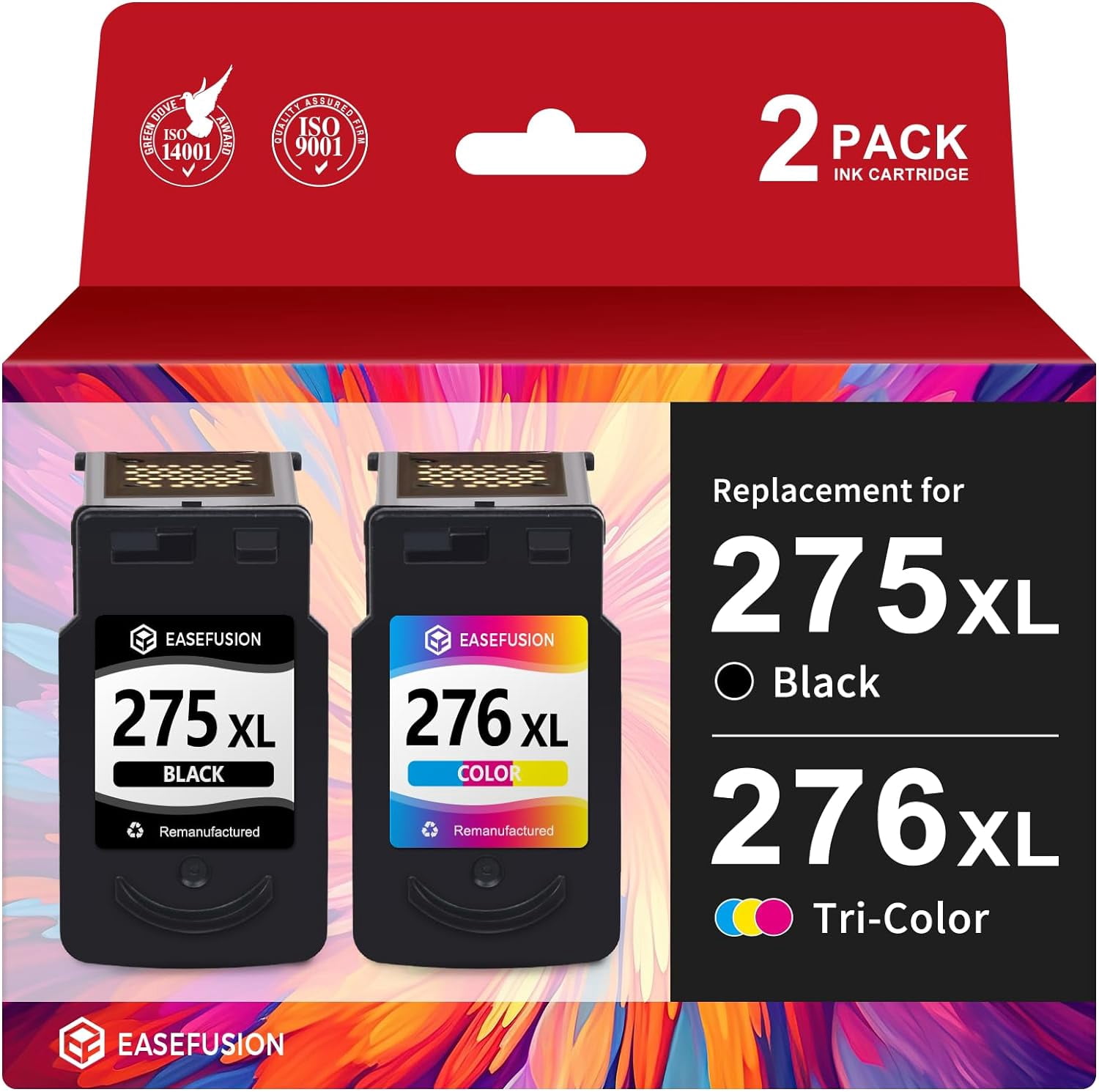 275XL 276XL Replacement for Ink 275 and 276 PG-275 CL-276 Black Color ...